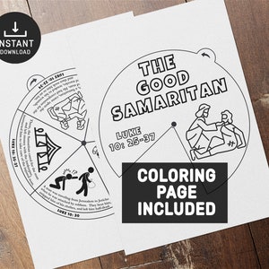 Good Samaritan Coloring Wheel, Good Samaritan Craft, Printable Bible ...