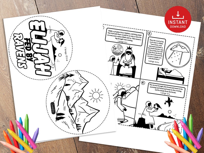 Elijah Bible Story Activity, Sunday School Craft, Printable Paper Craft ...