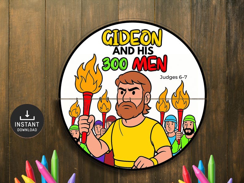 Gideon and His 300 Men Folding Surprise Bible Story Craft, Sunday ...