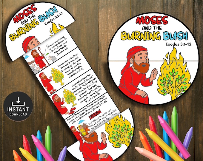 Moses and the Burning Bush Sunday School Craft, Old Testament Bible ...