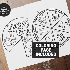 Thanks Be to God Coloring Wheel, Thanksgiving, Scripture, Bible ...