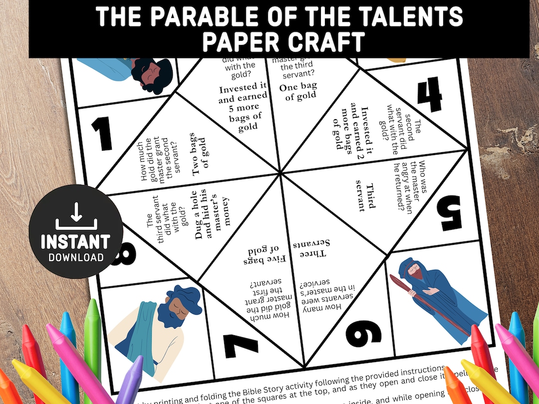 Parable of the Talents, Bible Story Activity, Sunday School Craft ...