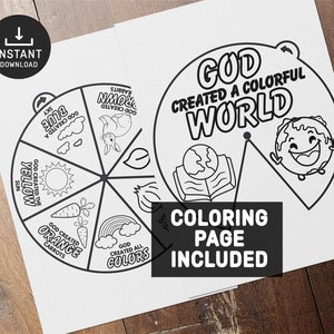 God's Creation Coloring Wheel, Bible Activity, Kids Bible Lesson ...