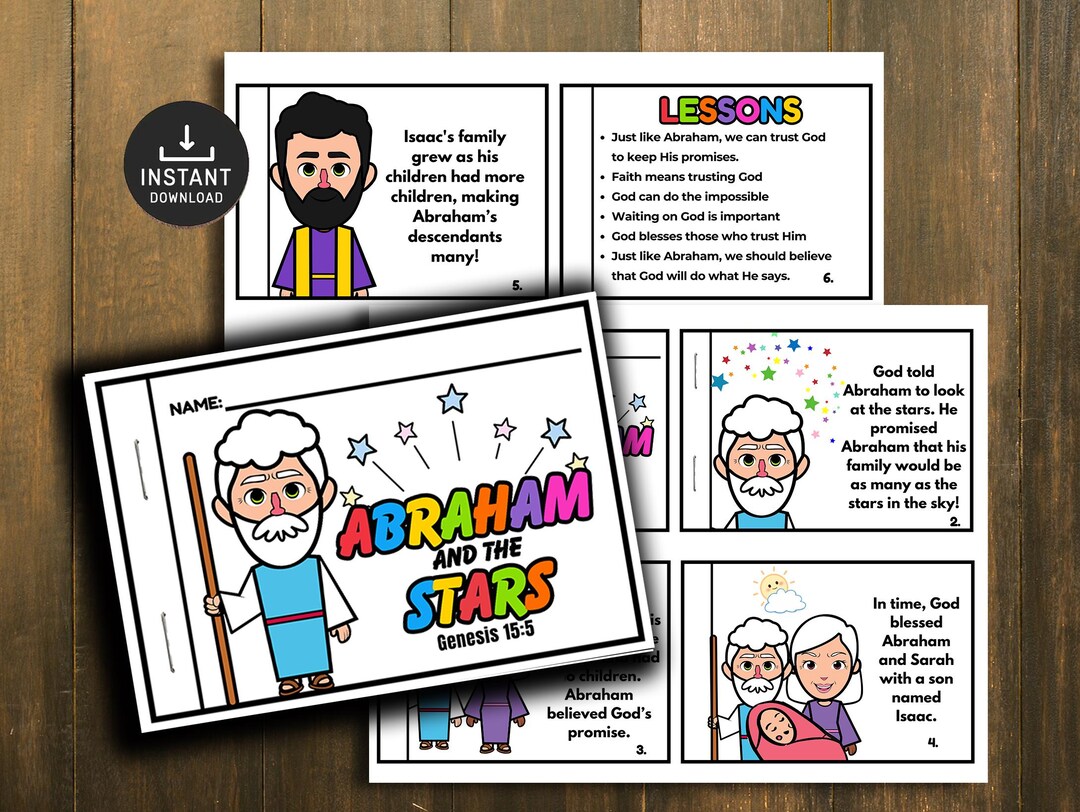 Abraham and the Stars Mini Book, Promise to Abraham and Sarah, Father ...
