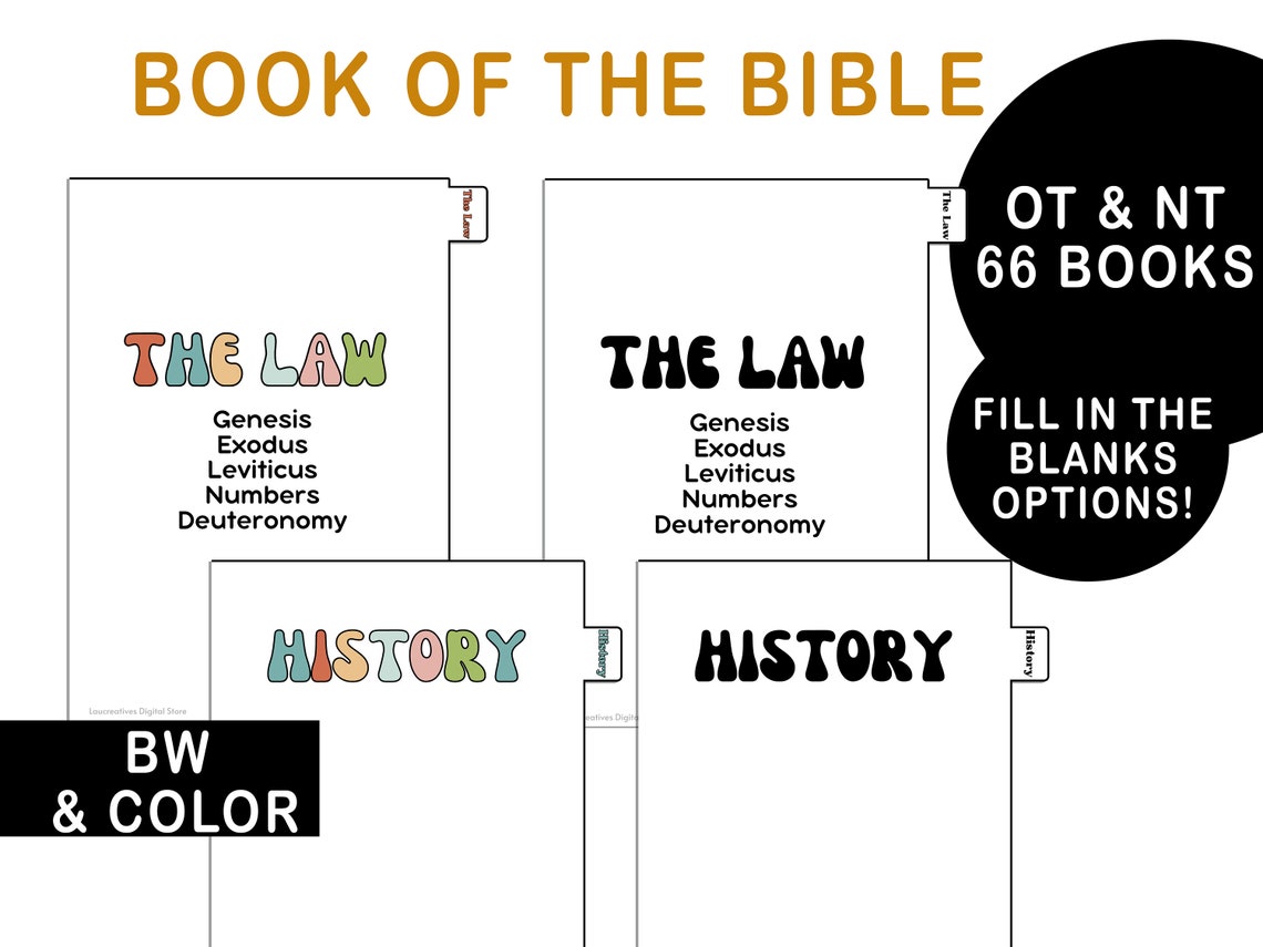 Books of the Bible Flip Book, Old and New Testament, 66 Books, Bible ...