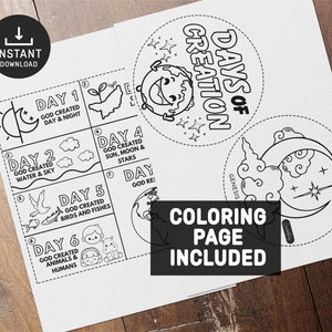 Days of Creation Bible Story Activity, Sunday School Craft, Printable ...