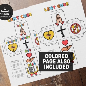 Lent Cube With Bible Reading Plan and Lent Activity Ideas. Print ...