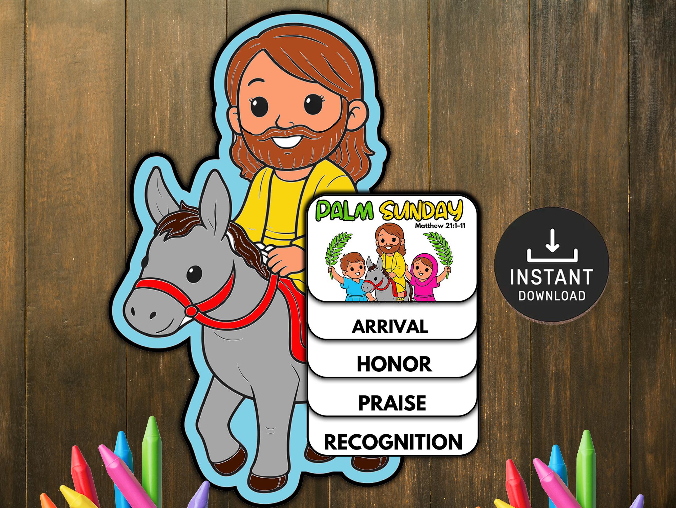 Palm Sunday Flipbook Bible Craft for Kids, Memory Game, Sunday School ...