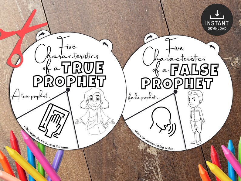 True and False Prophet Coloring Wheel, Printable Bible Activity ...