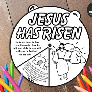 Easter Sunday Craft, Easter Sunday Bible Story Wheel Craft, Easter ...