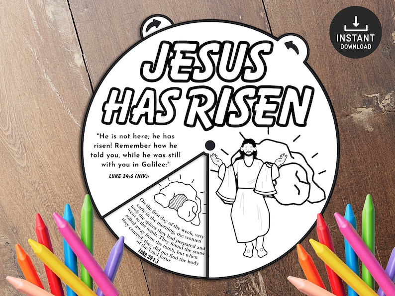 Easter Sunday Craft, Easter Sunday Bible Story Wheel Craft, Easter ...