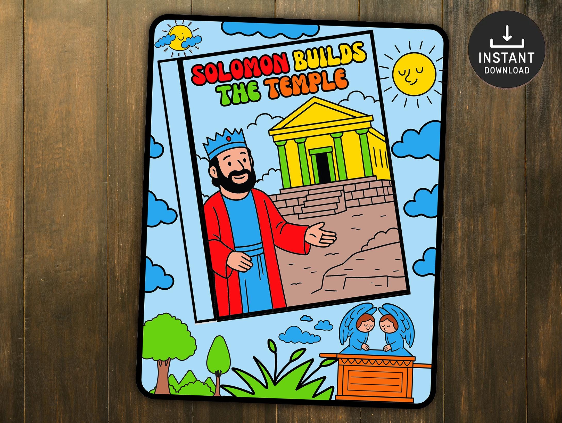 King Solomon Builds the Temple Mini Book, Kids Bible Lesson, Sunday ...