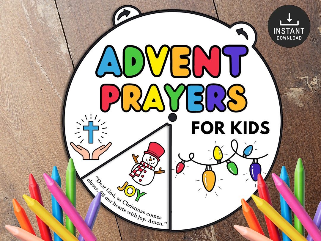 Advent Prayers Coloring Wheel, Bible Activity, Kids Bible Lesson ...