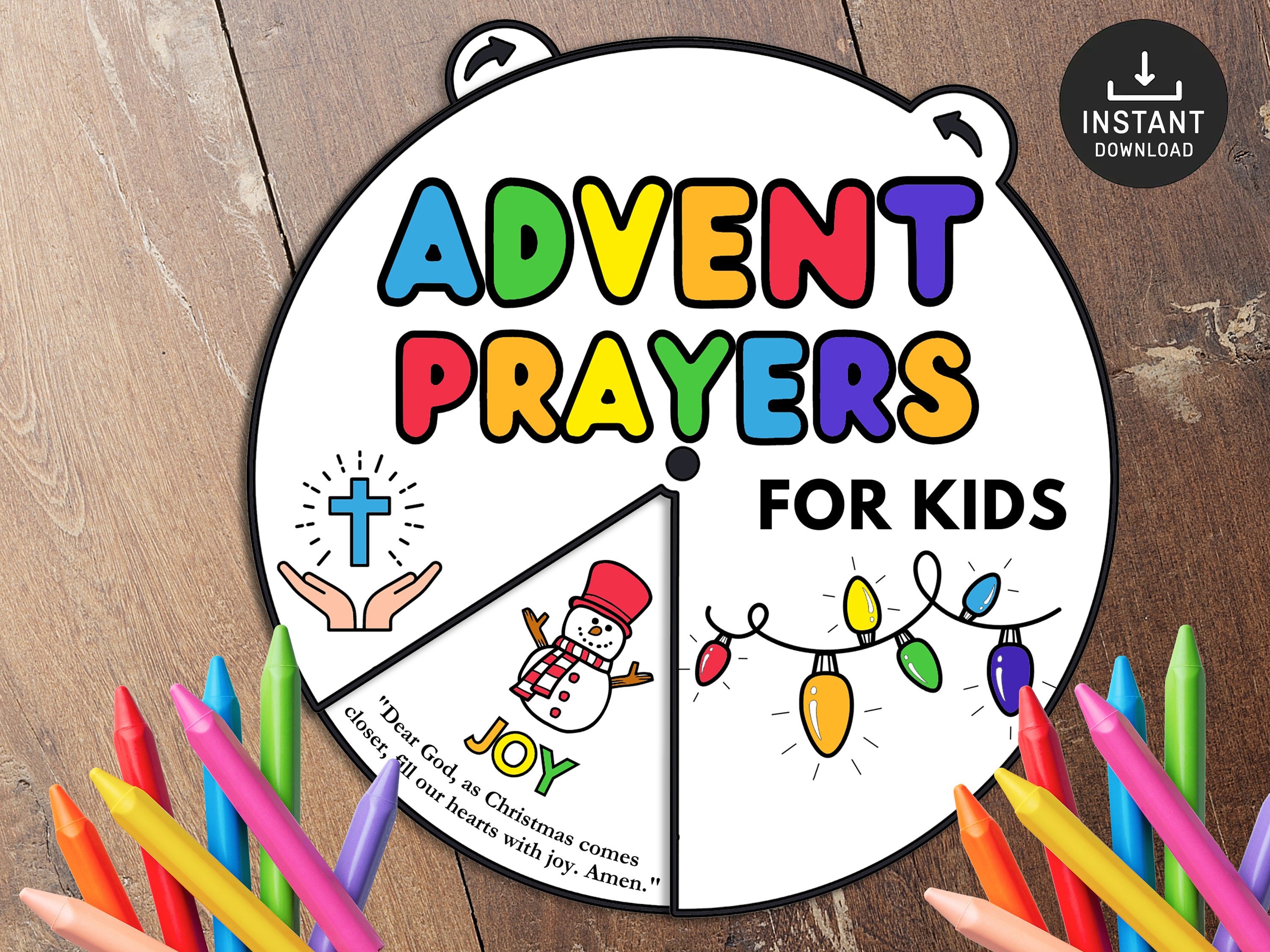 Advent Prayers Coloring Wheel, Bible Activity, Kids Bible Lesson ...