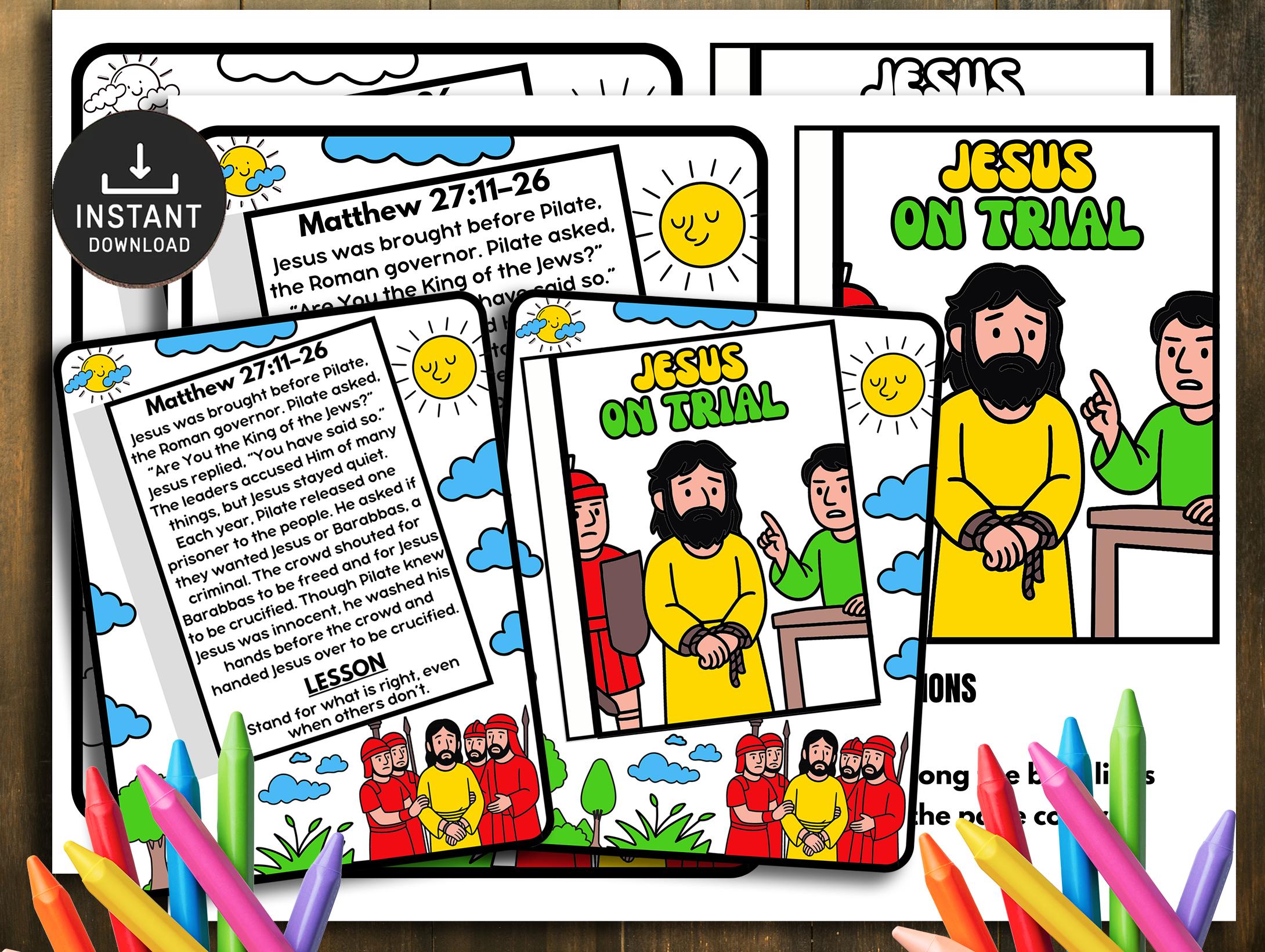 Jesus on Trial Bible Story Craft, Kids Church Activity (digital ...