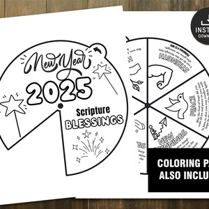 New Year 2024 Blessing Coloring Wheel, Bible Activity, Kids Bible ...