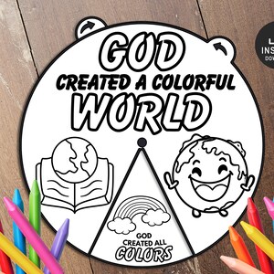 God's Creation Coloring Wheel, Bible Activity, Kids Bible Lesson ...