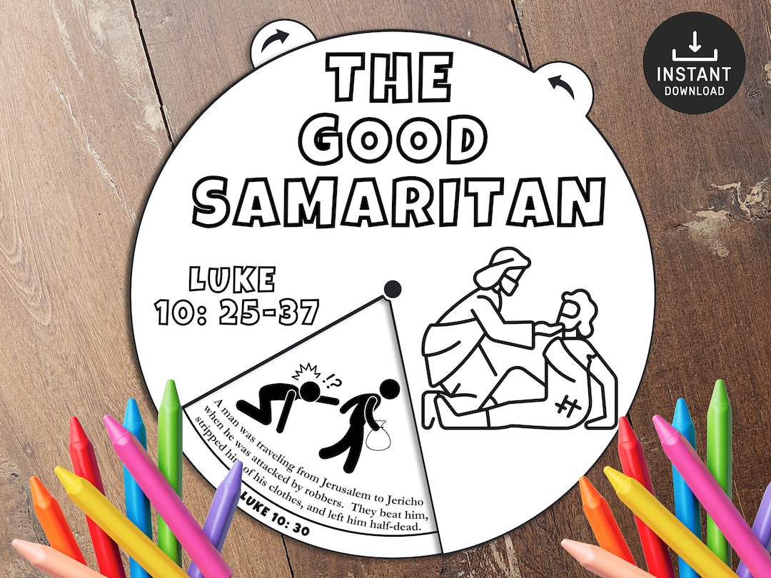 Good Samaritan Coloring Wheel, Good Samaritan Craft, Printable Bible ...