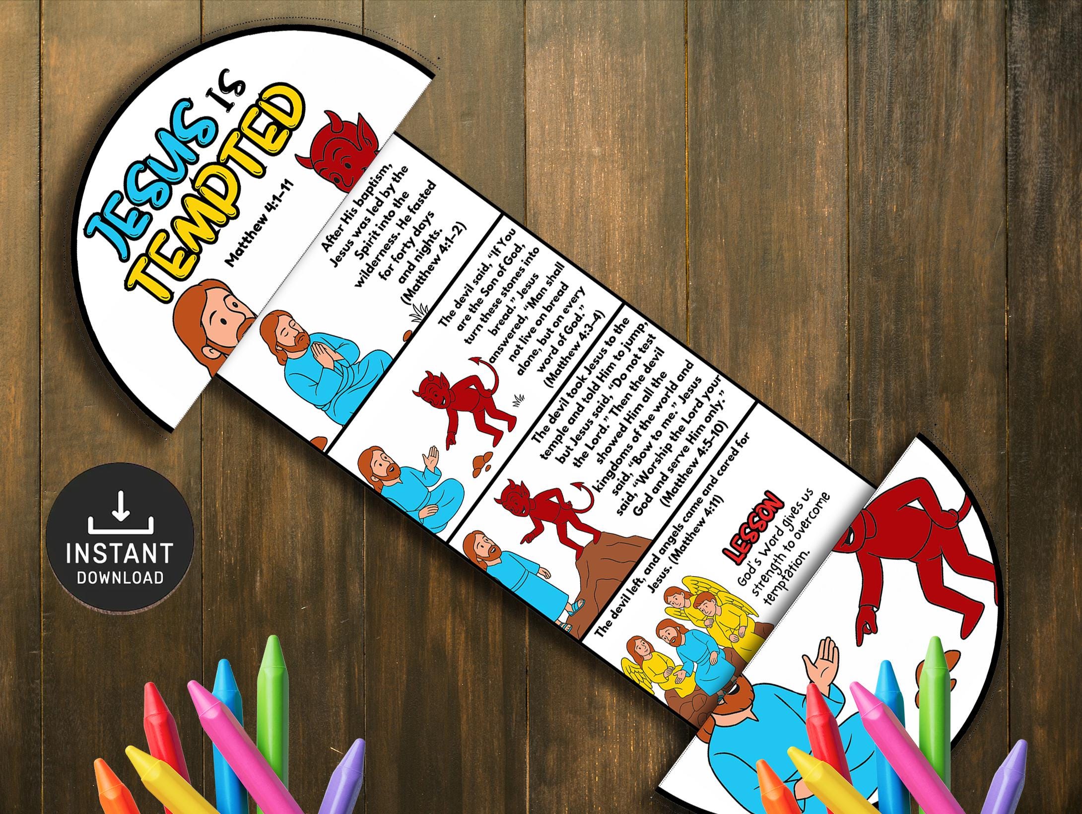 Jesus is Tempted in the Wilderness Folding Surprise Bible Story Craft ...