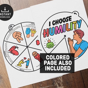 I Choose Humility Coloring Wheel, Printable Bible Activity, Kids Bible ...