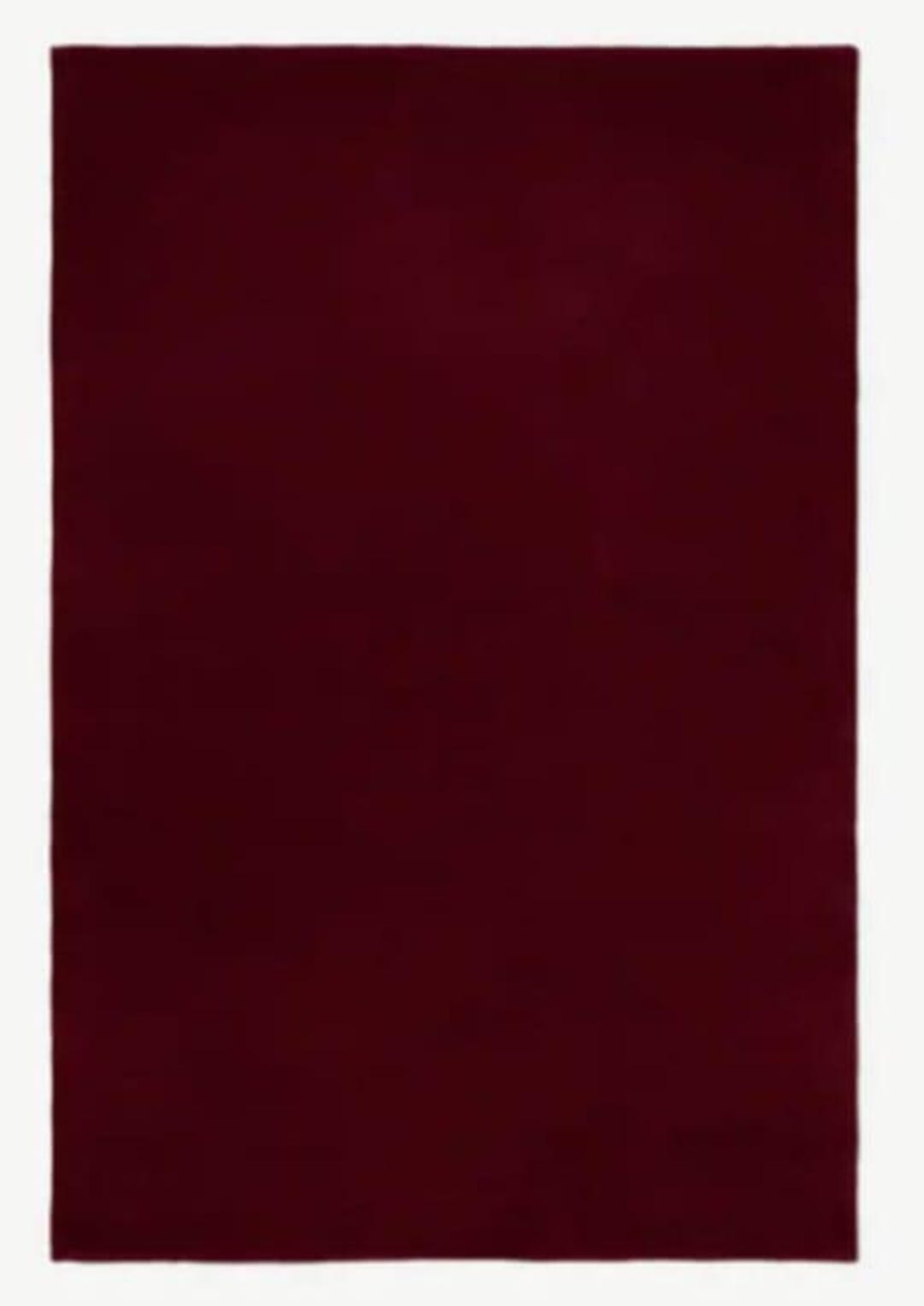 8x10 Burgundy Wool Rug for Living Room Bedroom Solid Plain Maroon Rug ...