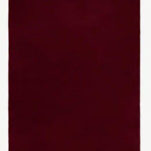 8x10 Burgundy Wool Rug for Living Room Bedroom Solid Plain Maroon Rug ...