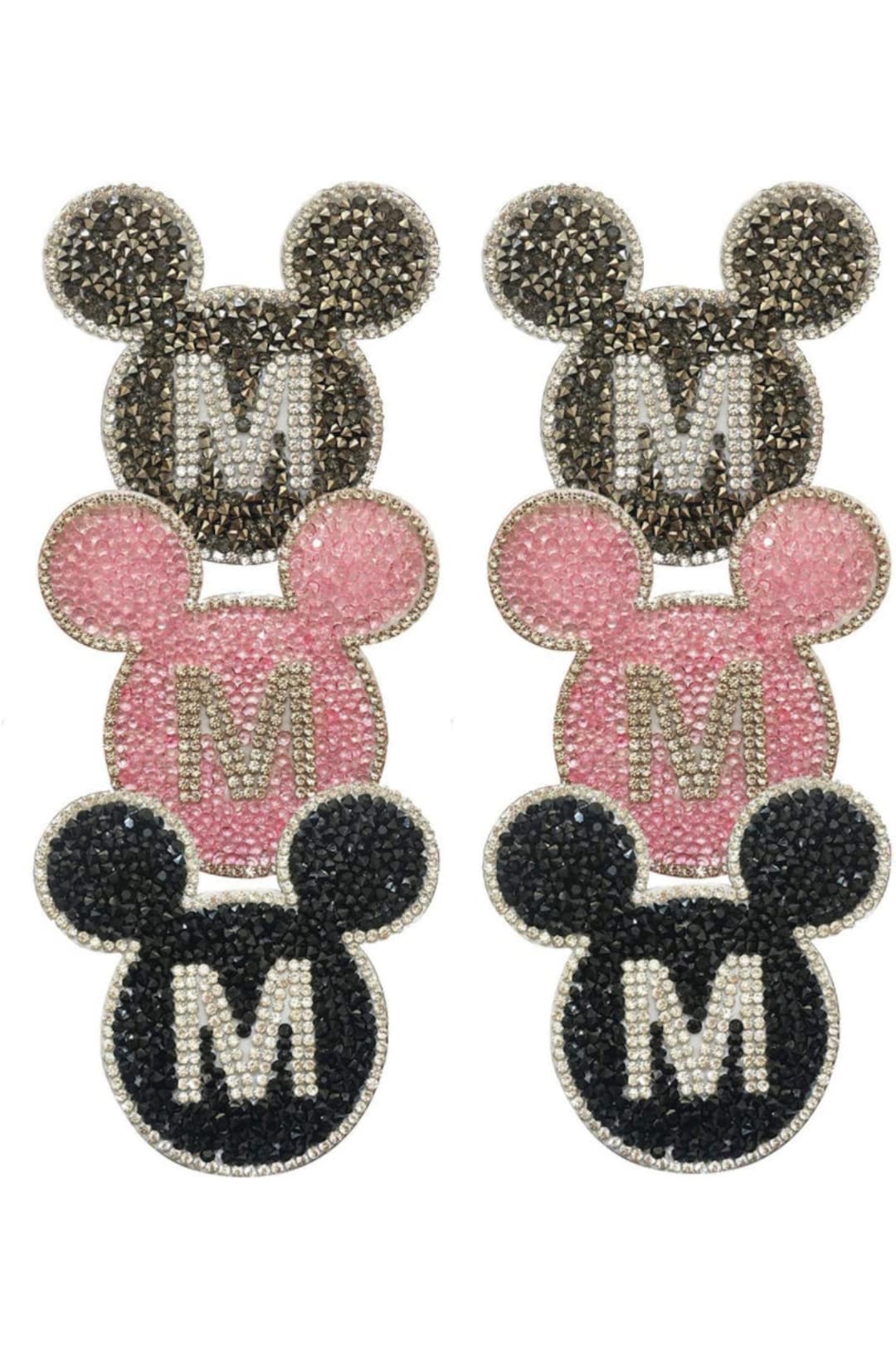 Mouse Rhinestone Iron on Patches Crystal Mouse Crystal Patches Bling ...