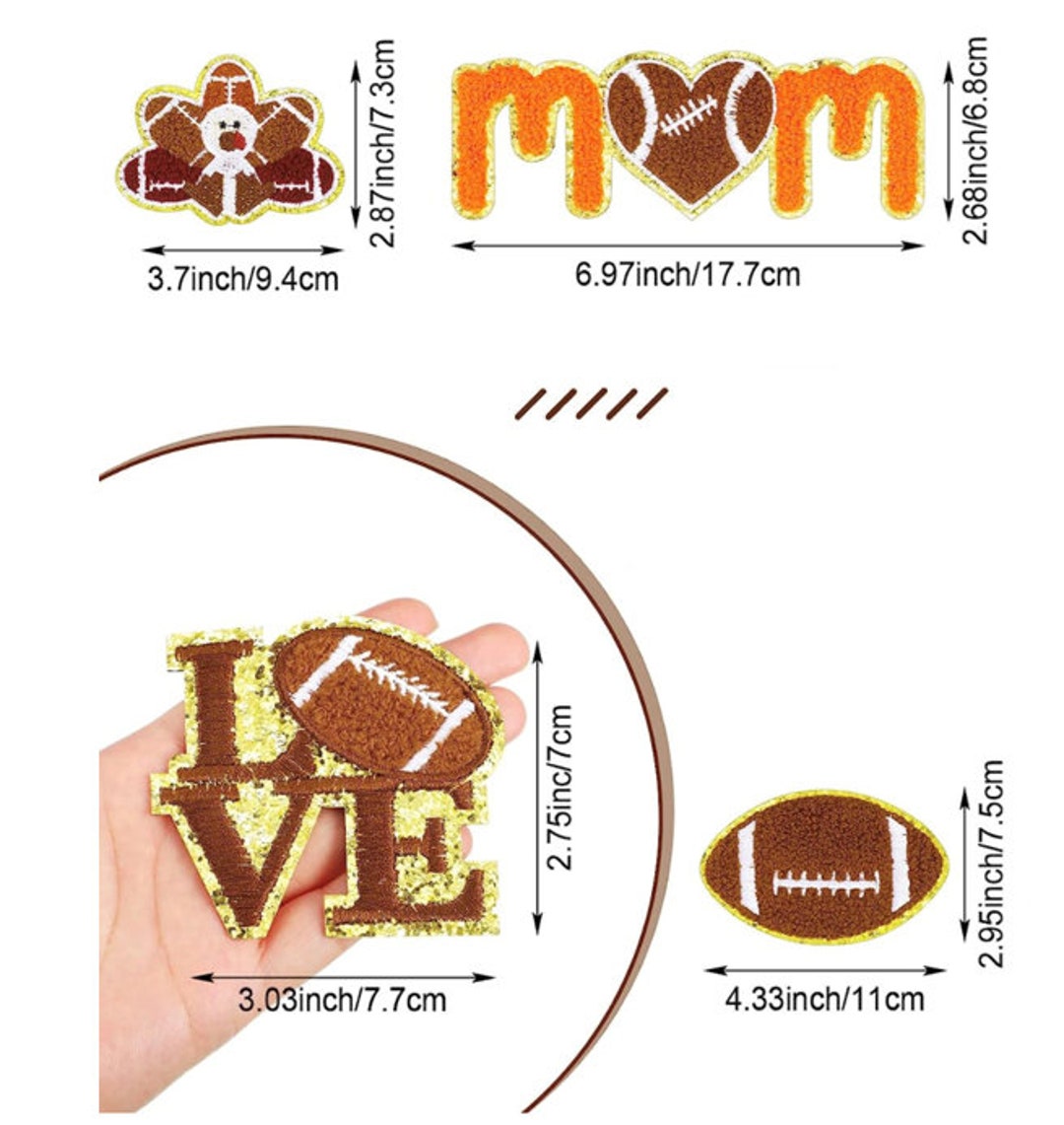Football Iron on Chenille Patches Love Football Turkey Football ...
