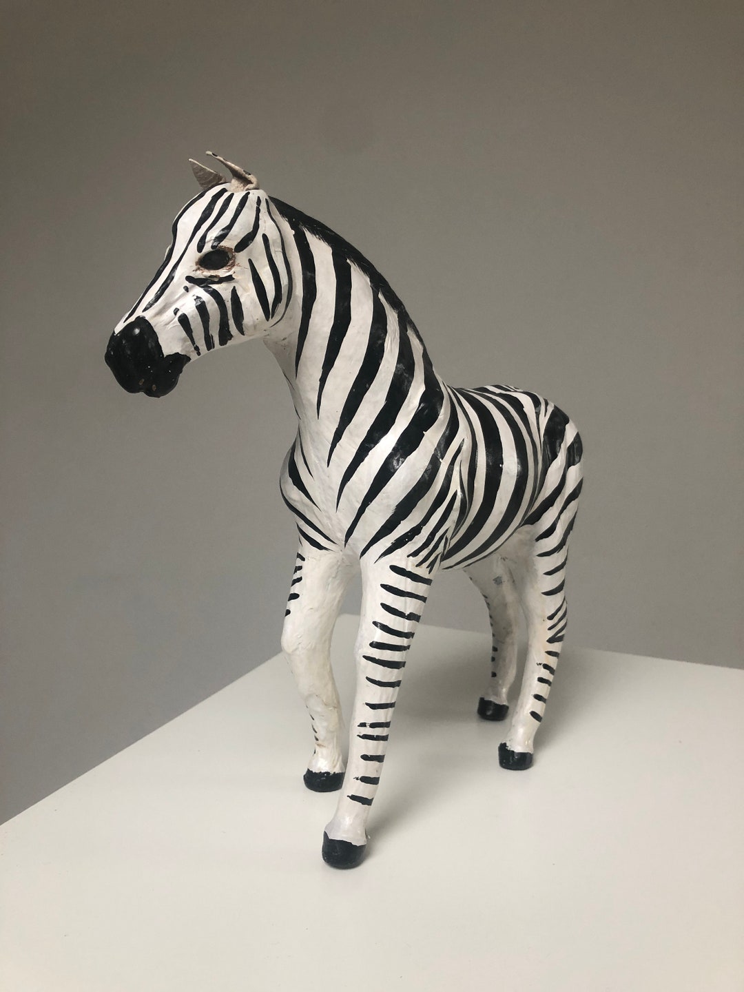 Statuette of Zebra in Leather From the Congo, Unique Piece of ...