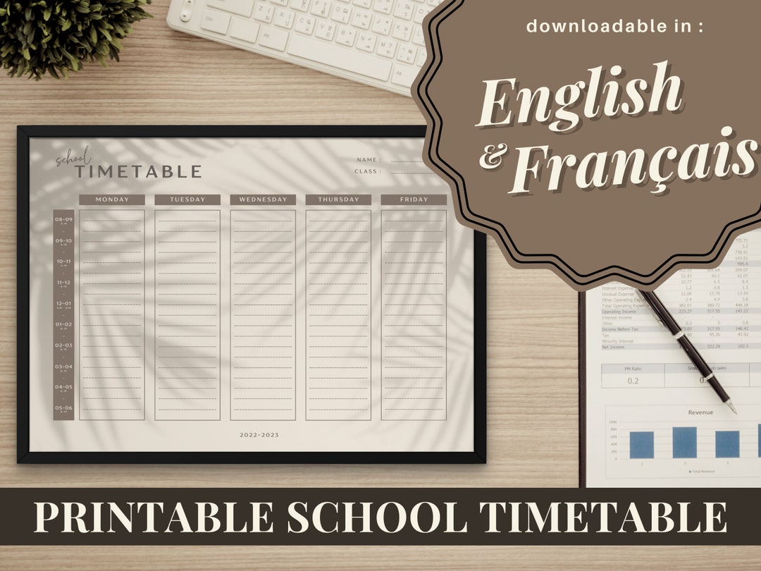 Boho School Timetable Printable • Boho School Timetable Printable - Etsy