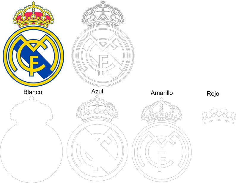 Escudo Real Madrid Por Capas, Para Descarga DIGITAL, Para Ocupar En ...