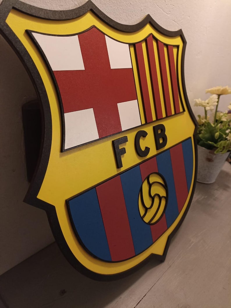 Barcelona Shield in Layers for DIGITAL Download, for Use in CNC Laser Machines, Sublimation, DXF ...