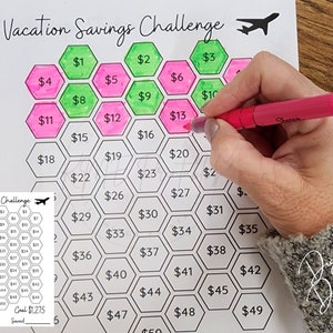 Vacation Savings Challenge, Printable Savings Challenge, Digital ...