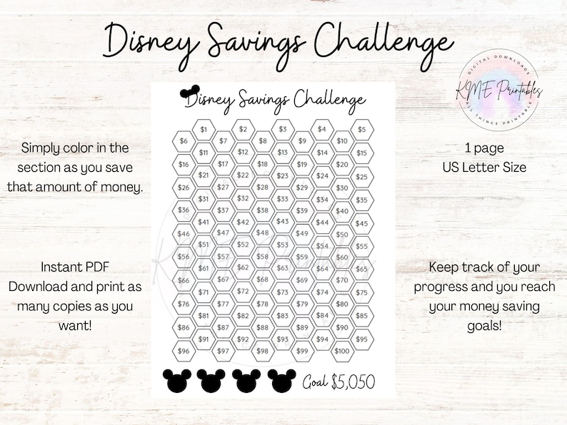 Magical Vacation Savings Challenge, Saving Challenge, Instant Download ...
