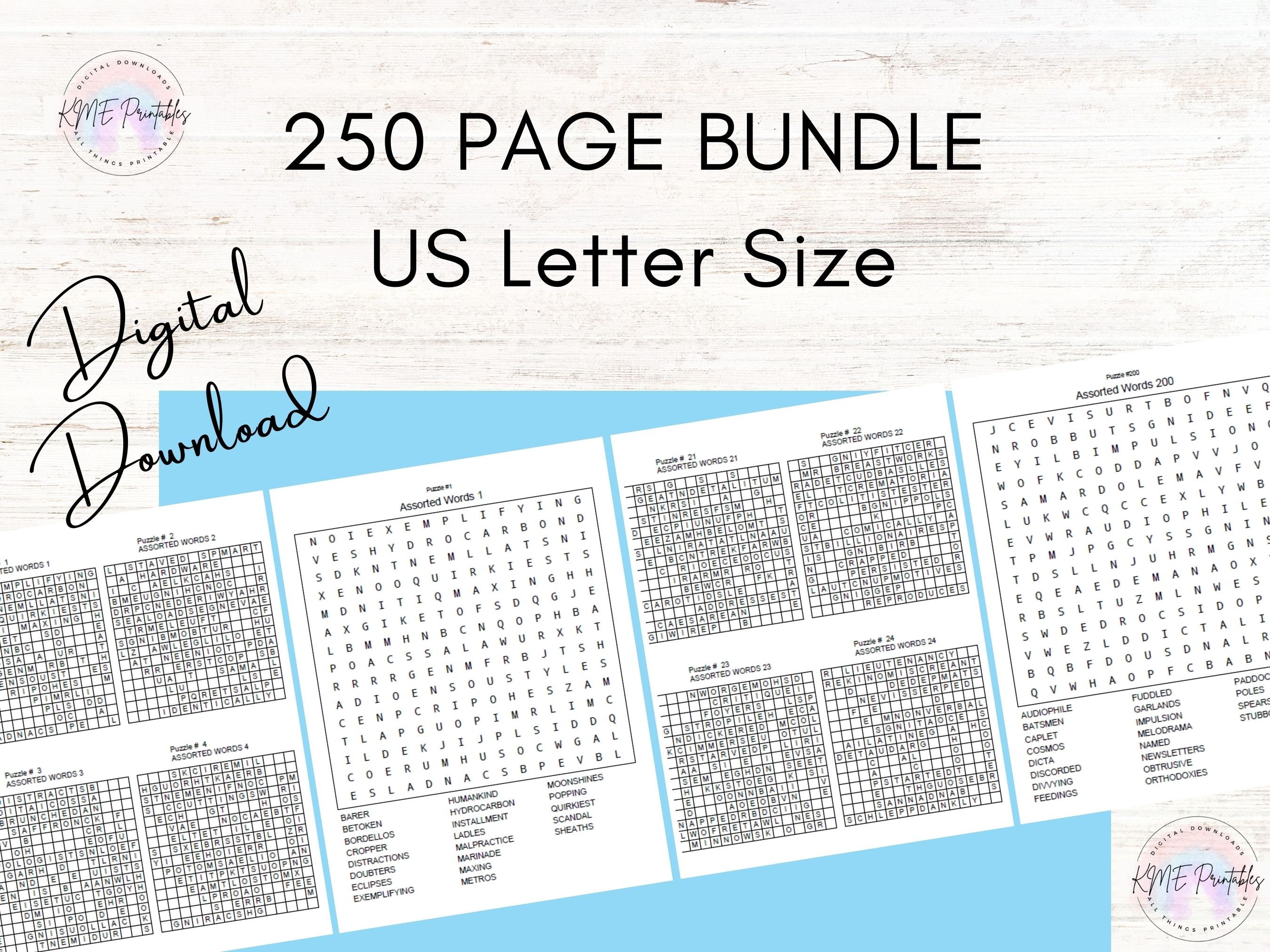 200 Printable Word Search Puzzles With Solutions, Mind Games, Word ...