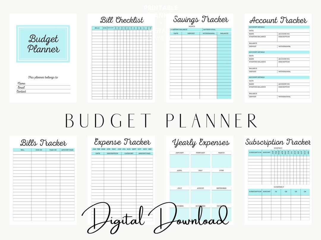 Budget Planner Digital Download • Savings Tracker • Subscription ...