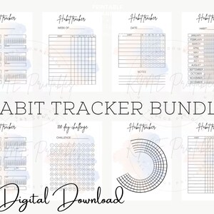 Habit Tracker Bundle - Goal Setting - Monthly Weekly Daily Planner ...