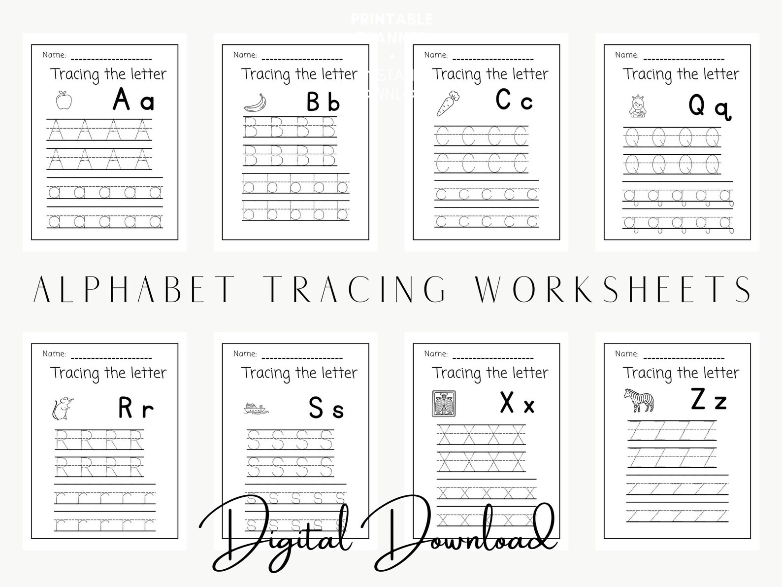 Alphabet Tracing Worksheet, Printable Alphabet Tracing Worksheet ...