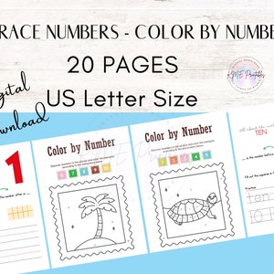 Number Tracing Worksheets, Color by Number, Printable Number Activities ...