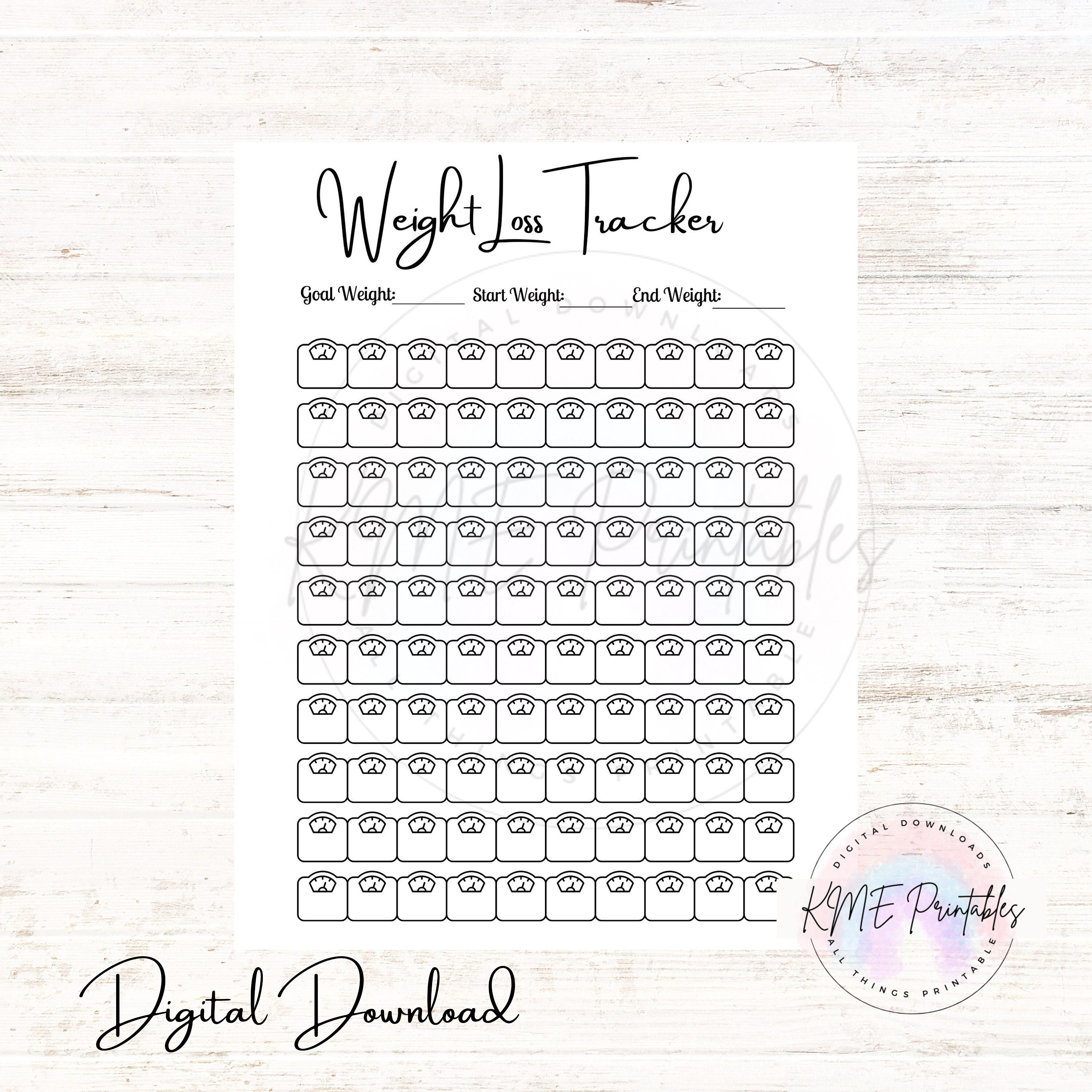 Weight Loss Tracker, Weight Loss Goal Tracker, Printable Weight Loss ...
