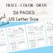 A-Z TRACE-COLOR-DRAW Worksheets-learn to Write-preschool Tracing ...