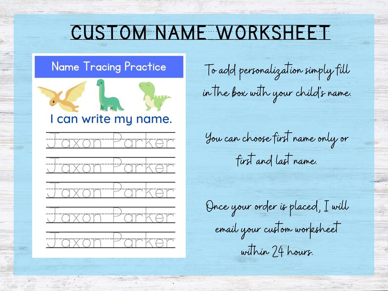 Personalized Name Tracing Worksheet - Printable - Digital Download ...