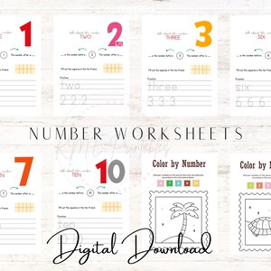 Number Tracing Worksheets, Color by Number, Printable Number Activities ...