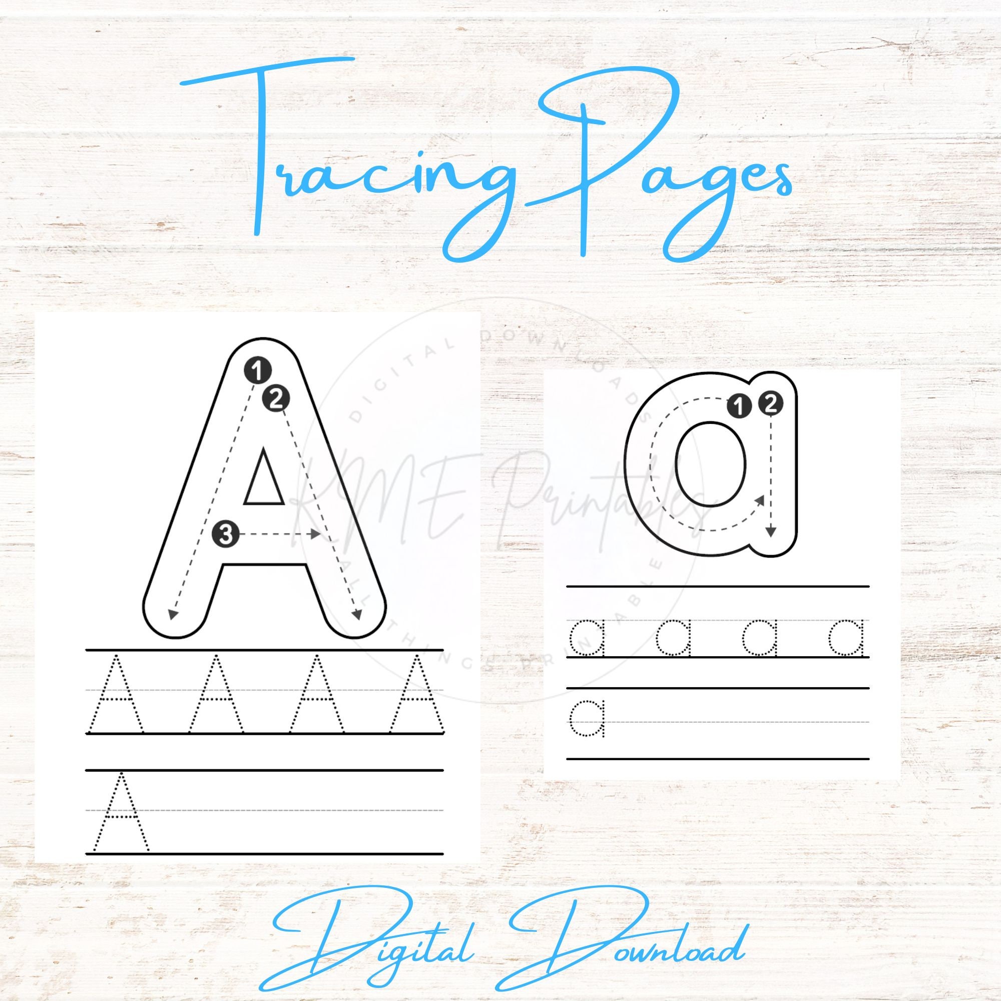 Printable Alphabet Tracing Bundle Digital Download Letter Tracing A-Z ...