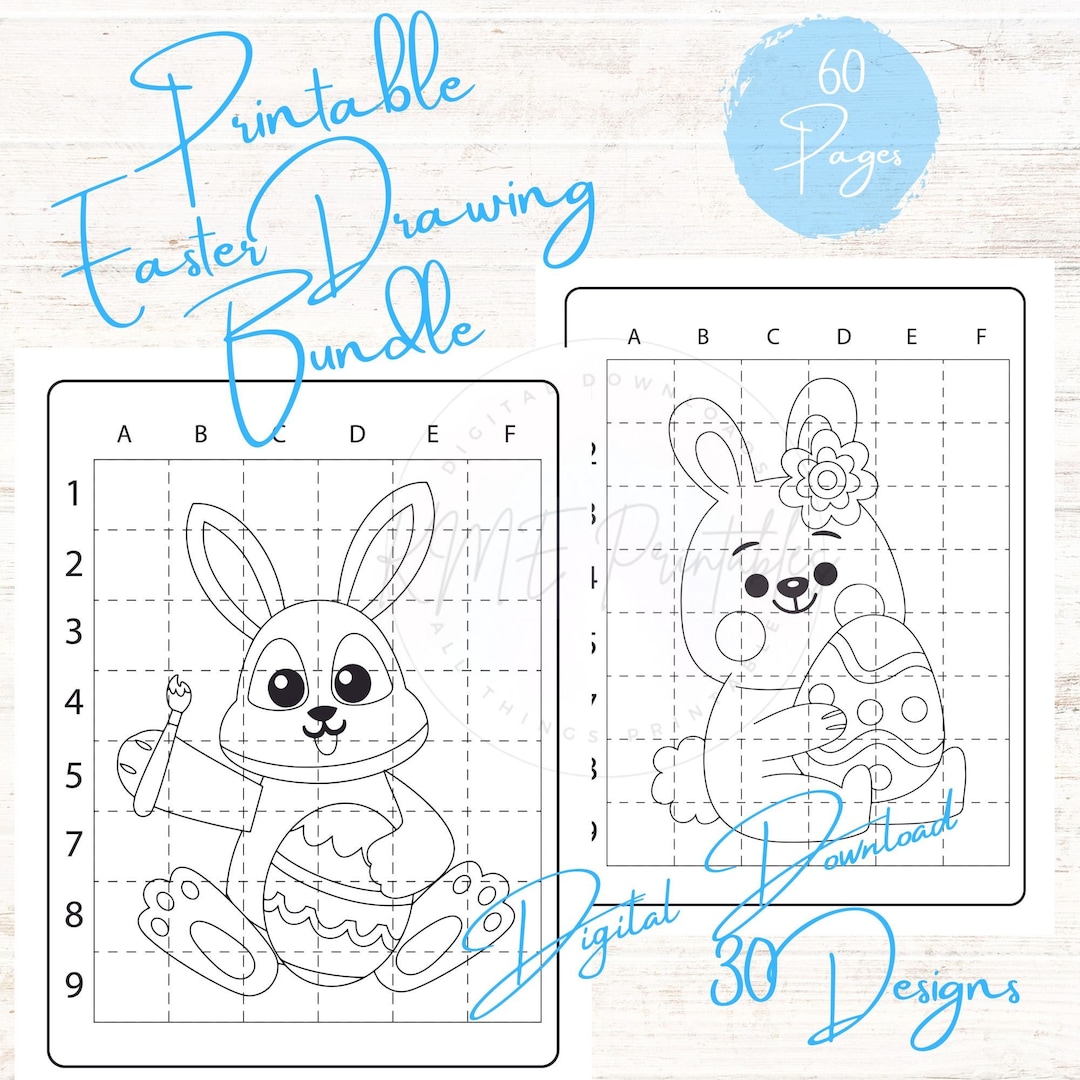 Easter How to Draw Printable Bundle -60 Pages Digital Download - Easter ...