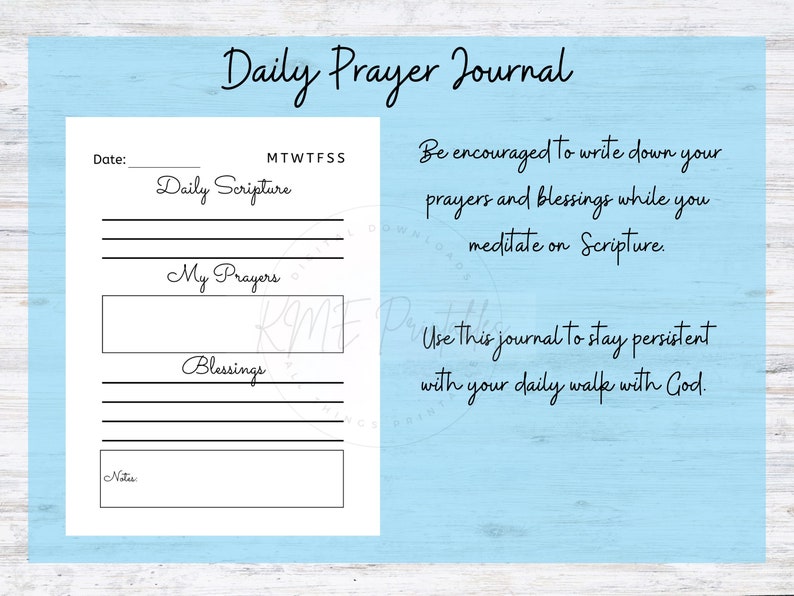 Daily Prayer Journal Printable Prayer Journal Digital Download Etsy