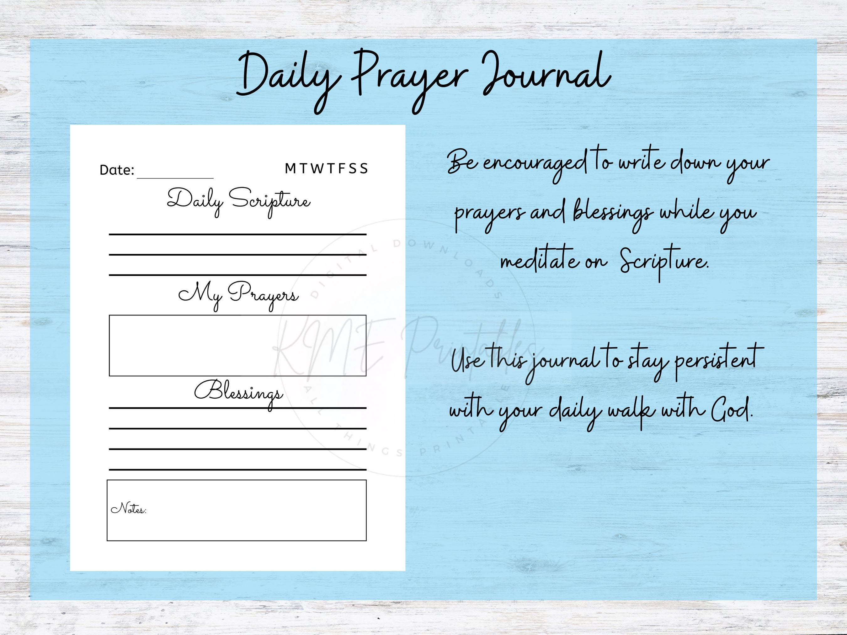 Daily Prayer Journal Printable Prayer Journal Digital Download Etsy