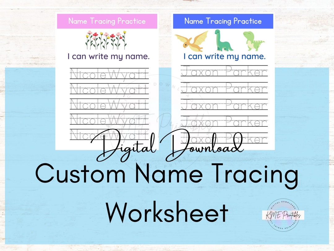 Personalized Name Tracing Worksheet - Printable - Digital Download ...
