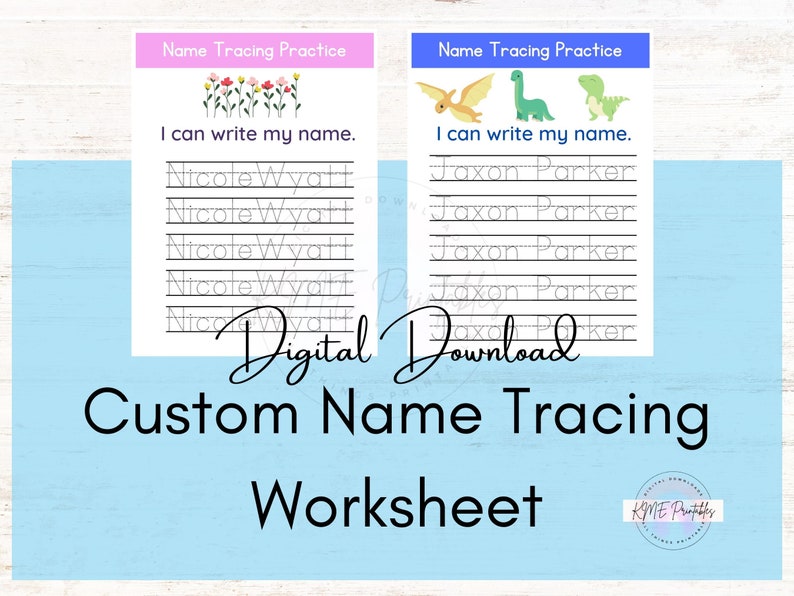 Personalized Name Tracing Worksheet - Printable - Digital Download ...