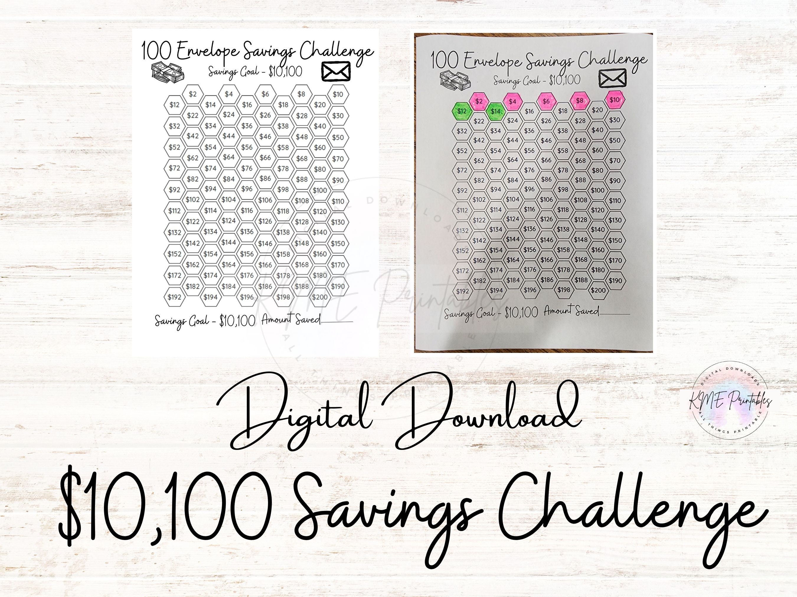 100 Envelope Savings Challenge, Cash Envelope Challenge, Instant ...